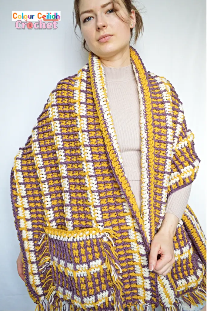 Easy Tartan Crochet Pocket Shawl » Colour Ceilidh Crochet