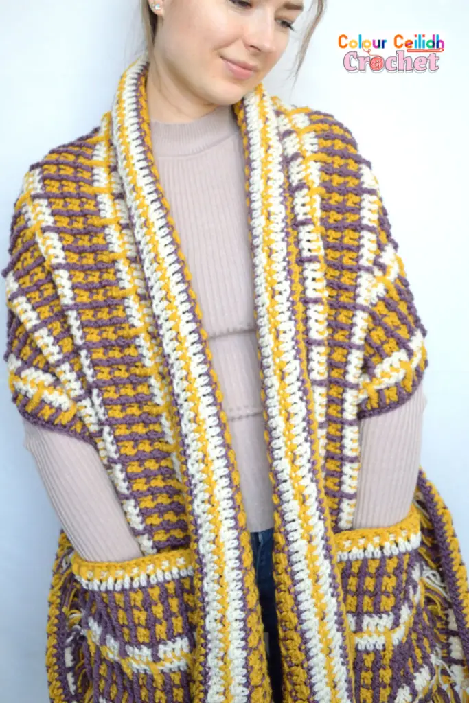 Easy Tartan Crochet Pocket Shawl » Colour Ceilidh Crochet